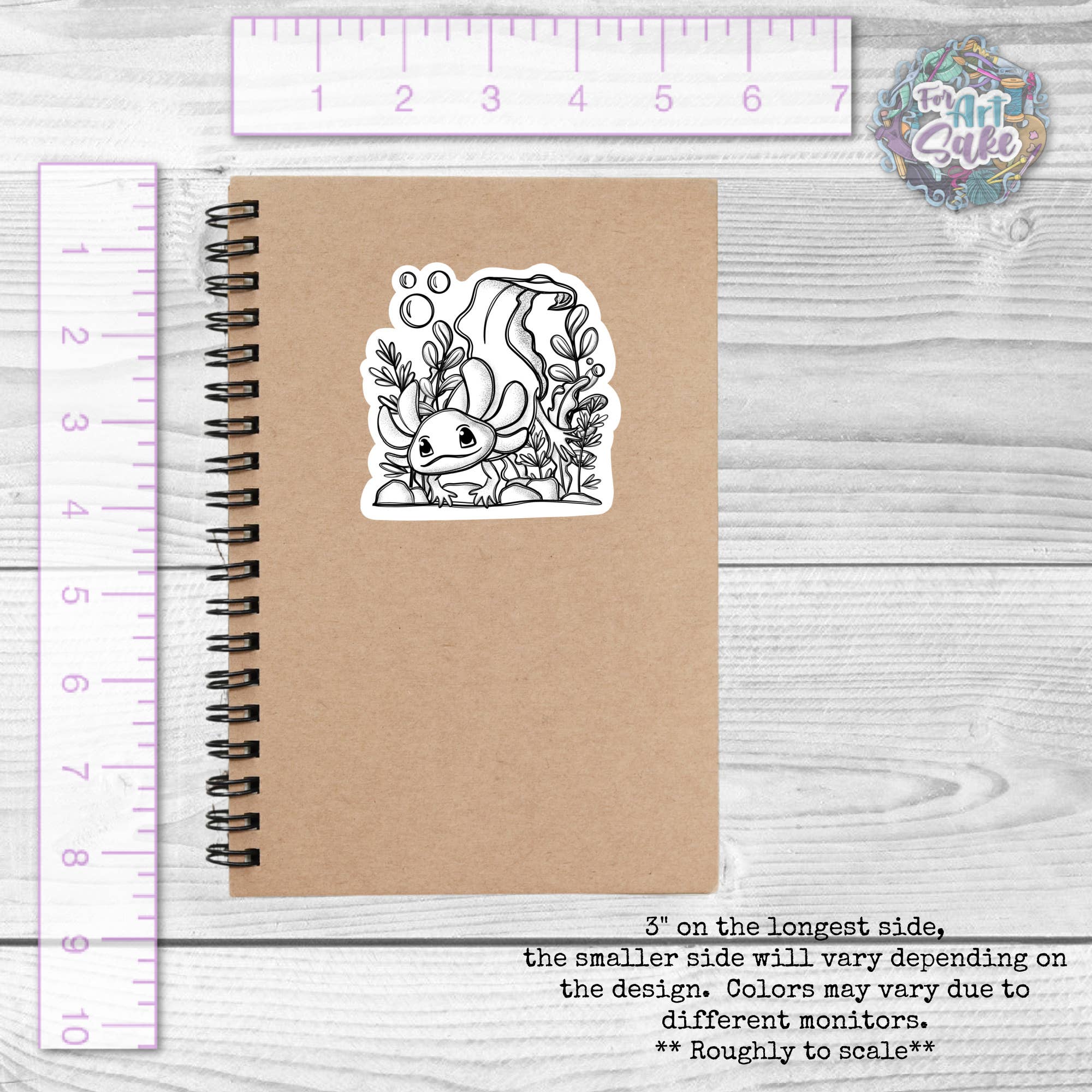 Axolotl Color Your Own Sticker - Waterproof | Merry Pin