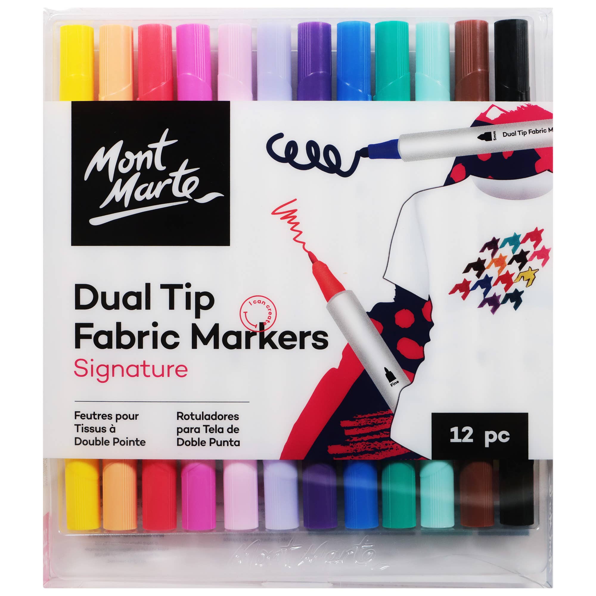 Dual Tip Fabric Markers Signature 12pc | Merry Pin