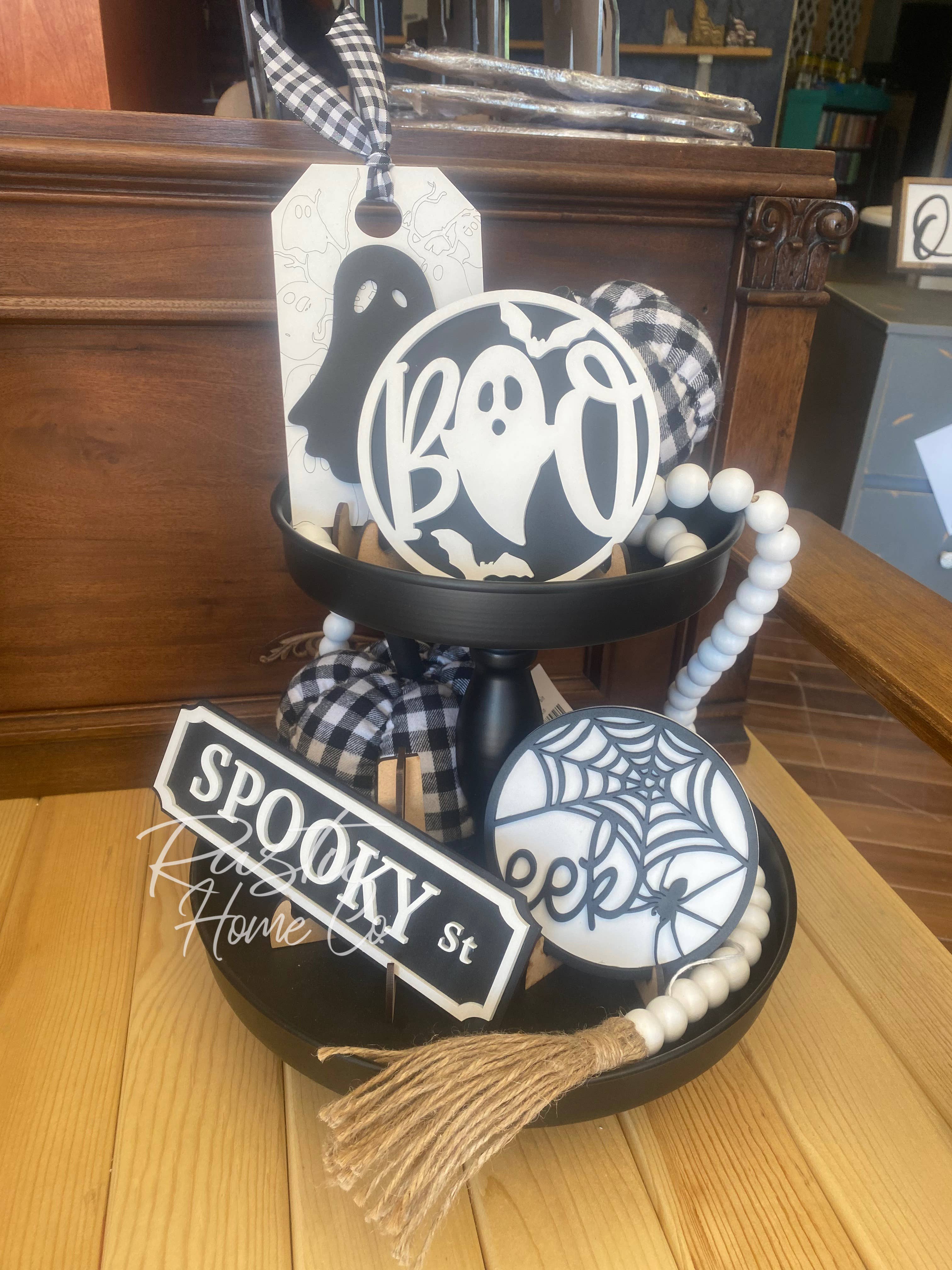 Spooky Halloween Tier Tray, Kit Decor Sign Craft diy | Merry Pin